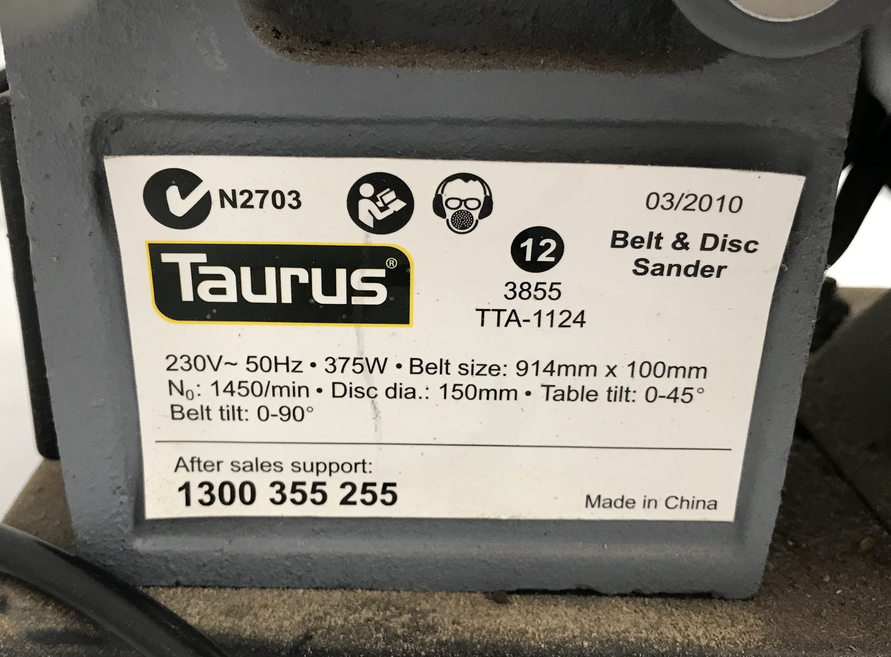 Taurus Belt and Disk Bench Sander Lot 1155255 ALLBIDS