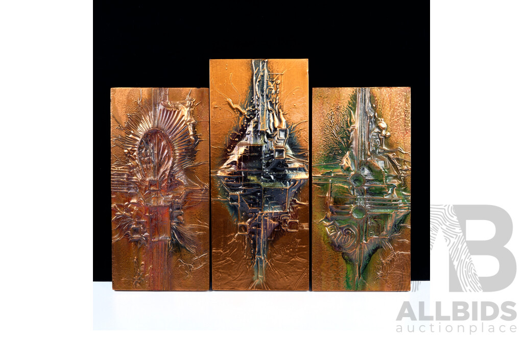 1960s Enameled Copper Triptych - Lot 1545270 | ALLBIDS