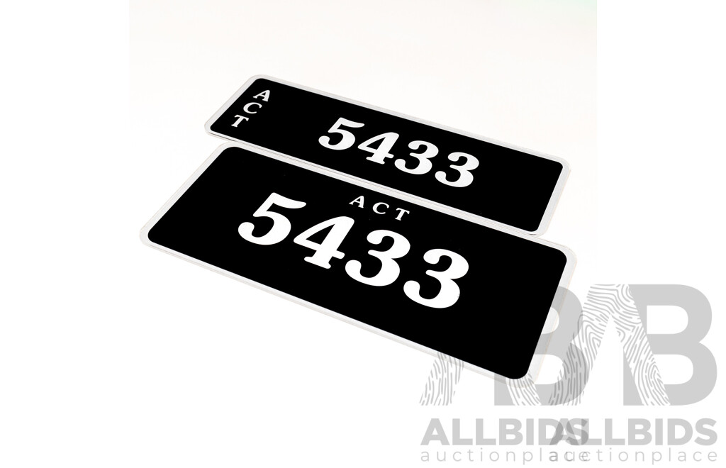 ACT 4-Digit Number Plate 5433 - Lot 1628106 | CARBIDS